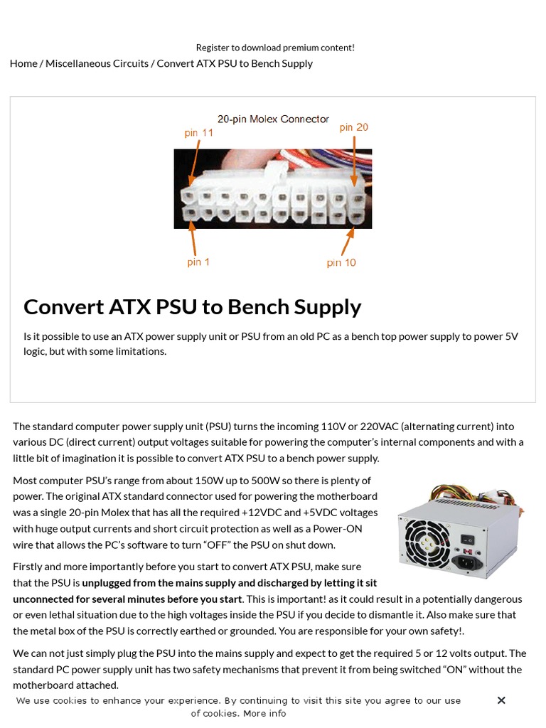 Convert ATX PSU To Bench Supply To Power Circuits PDF | PDF | Resistor ...