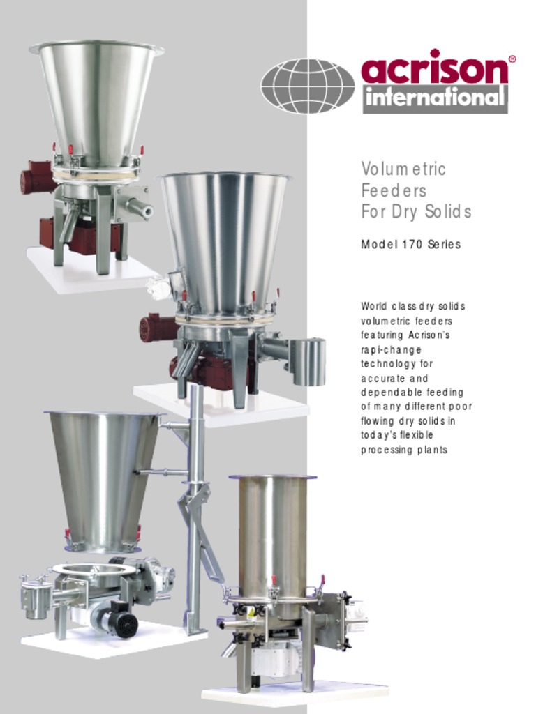 Model 170 Series Volumetric Dry Solids Feeders: Accurate and Dependable ...