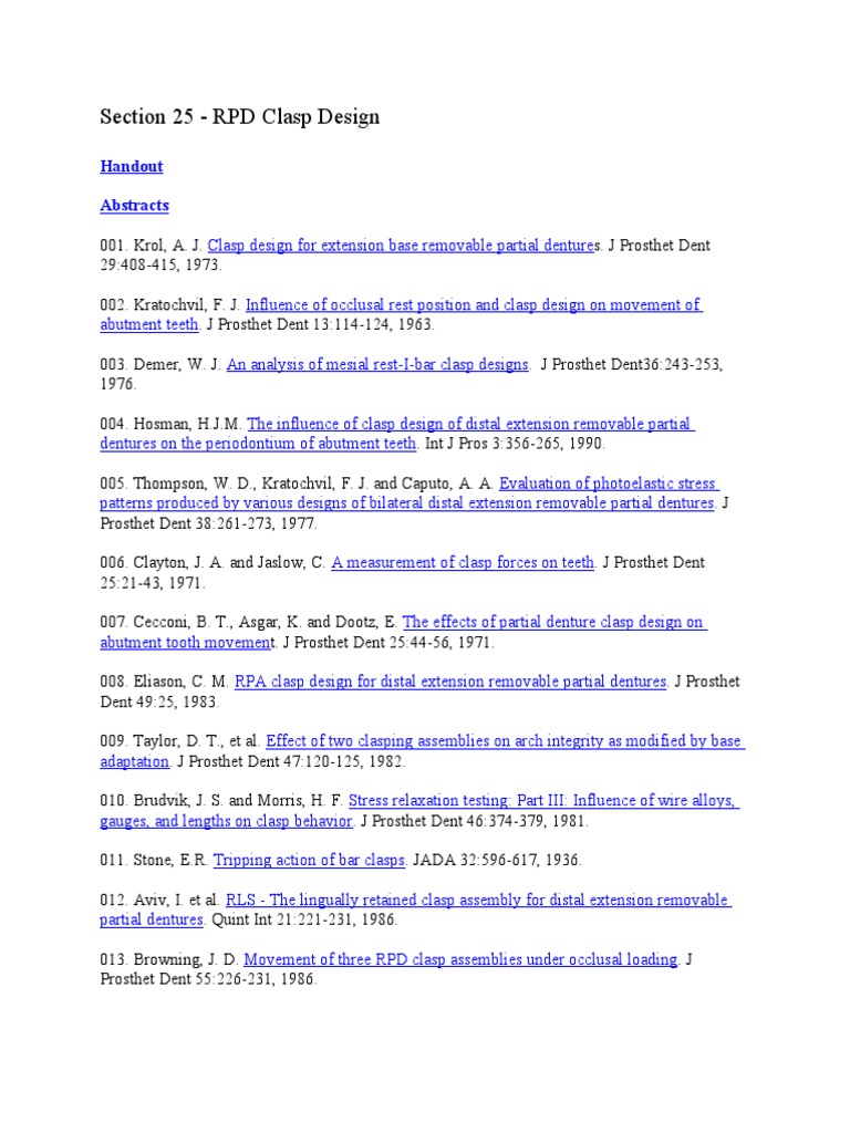 Section - 025 - RPD Clasp Design | PDF | Science & Mathematics