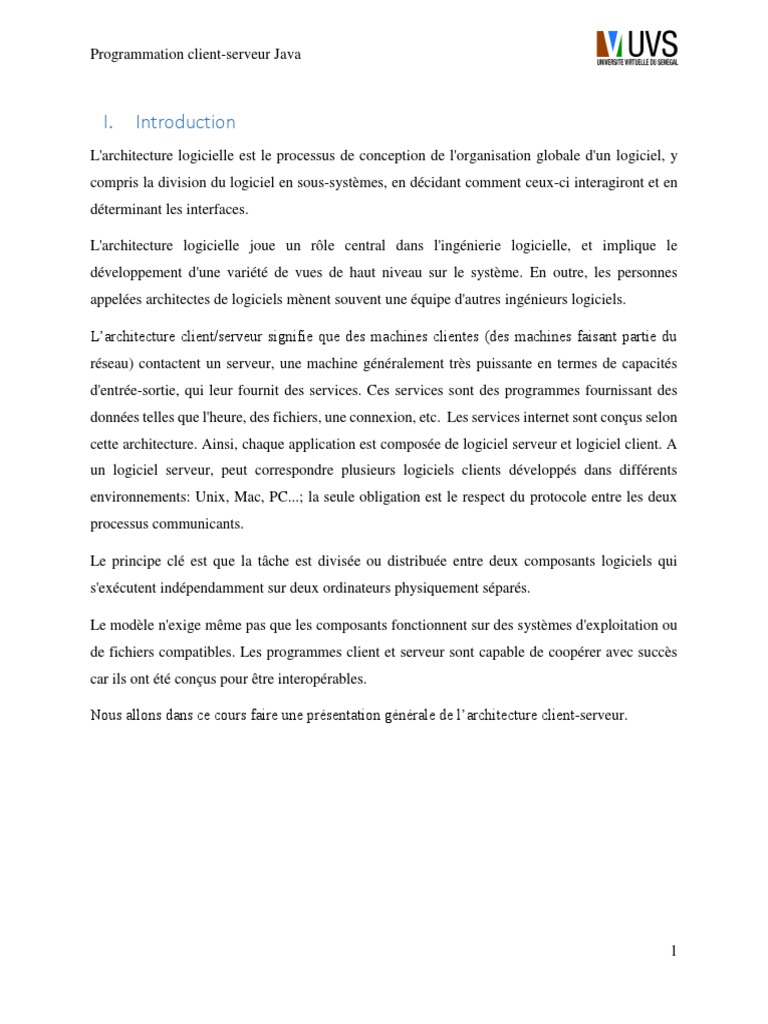 Programmation Client-Serveur en Java | PDF | Client–serveur | Protocole de contrôle de transmission