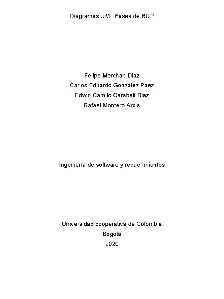 Diagramas UML Fases de RUP | PDF