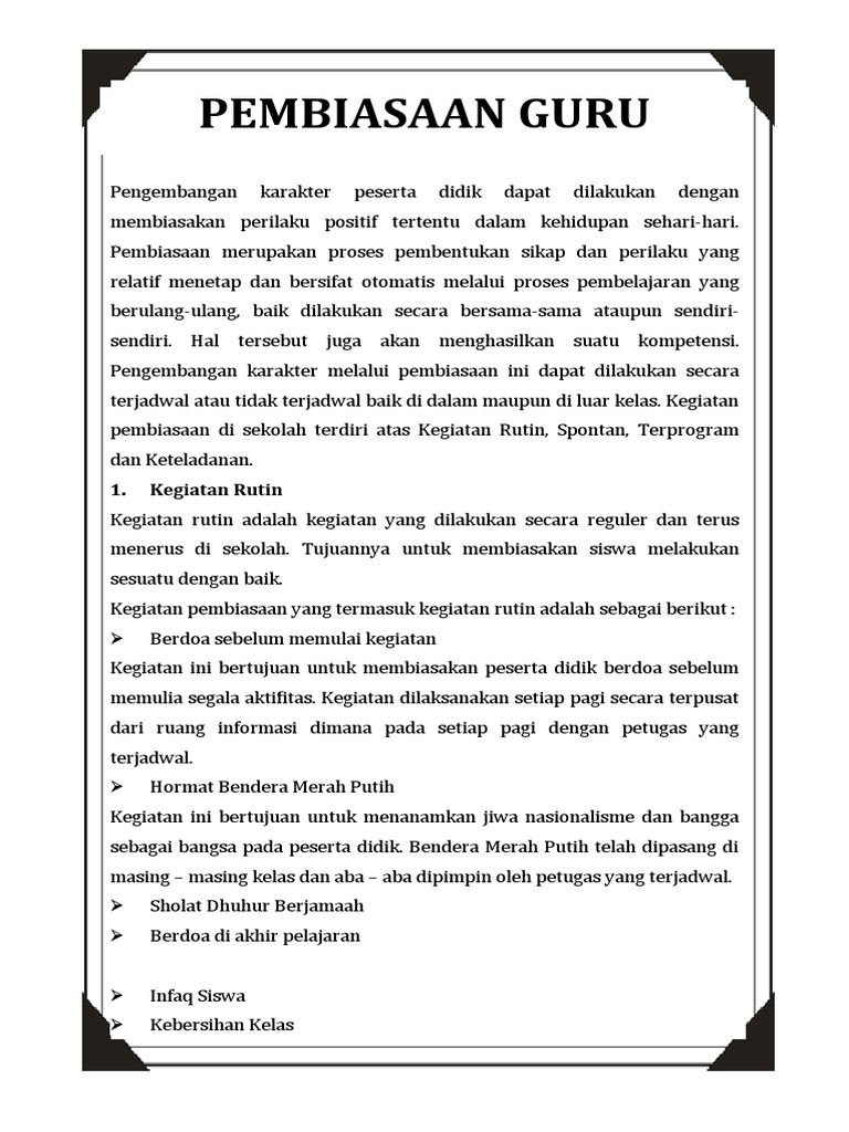 PEMBIASAAN GURU Fix | PDF