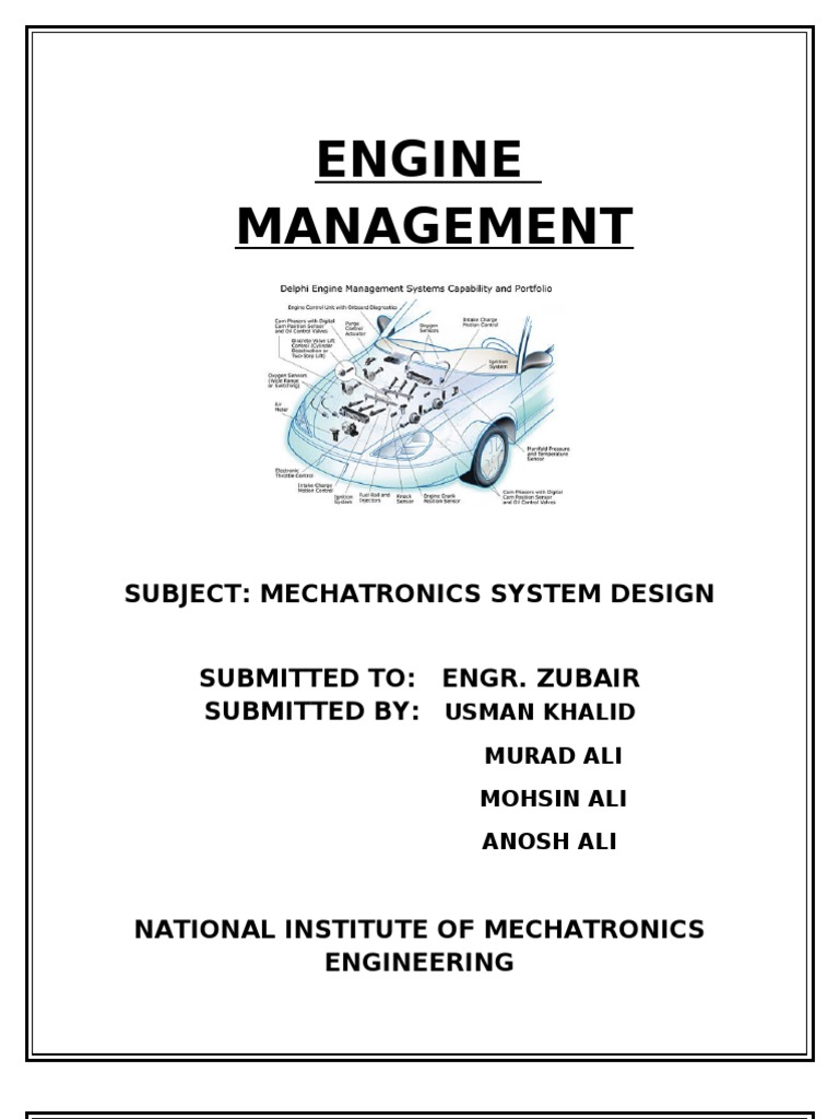 Engine Management: Subject: Mechatronics System Design Submitted To ...