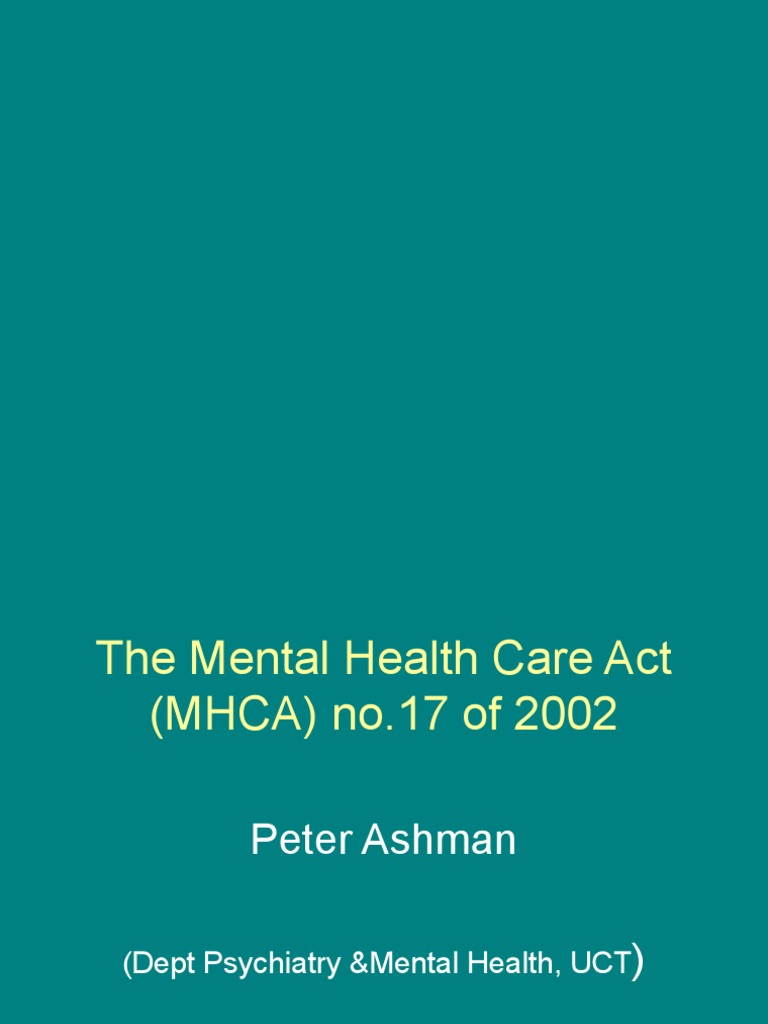 MHCA 2C+MBChB+4 2C+2014+ Revised | PDF | Mental Disorder | Psychiatry