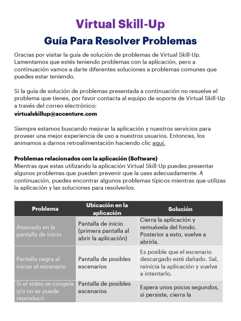Accenture Virtual Skill Up Troubleshooting Guide ESP | PDF | Realidad ...