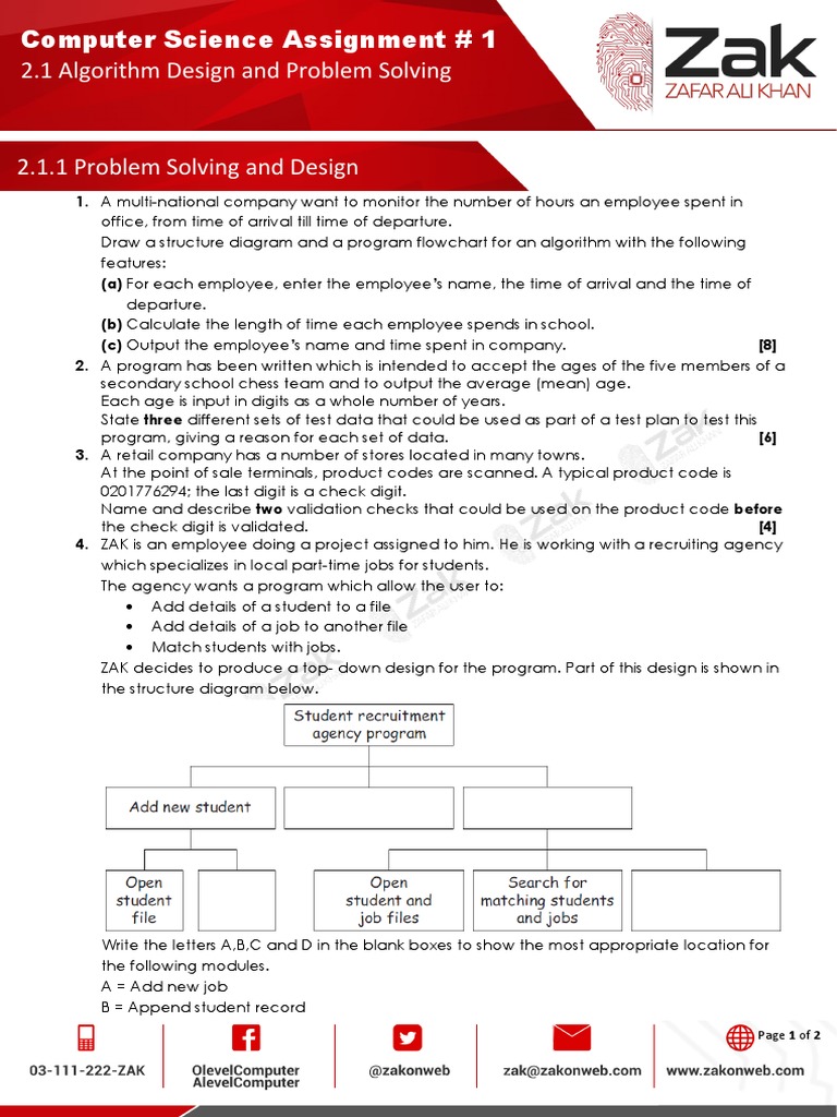 Assignment 1-2.1.1 Problem-Solving and Design | Download Free PDF | Computer Program | Programming