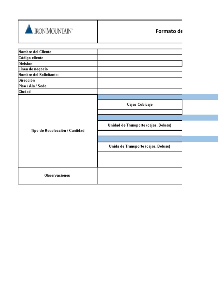 Formato Solicitud de Recolecciones | PDF