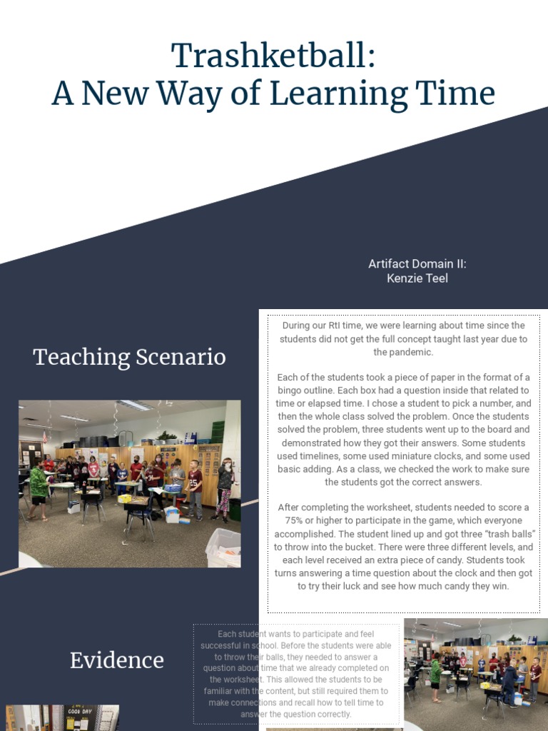 Domain II Trashketball A New Way of Learning Time 1 | PDF | Time ...