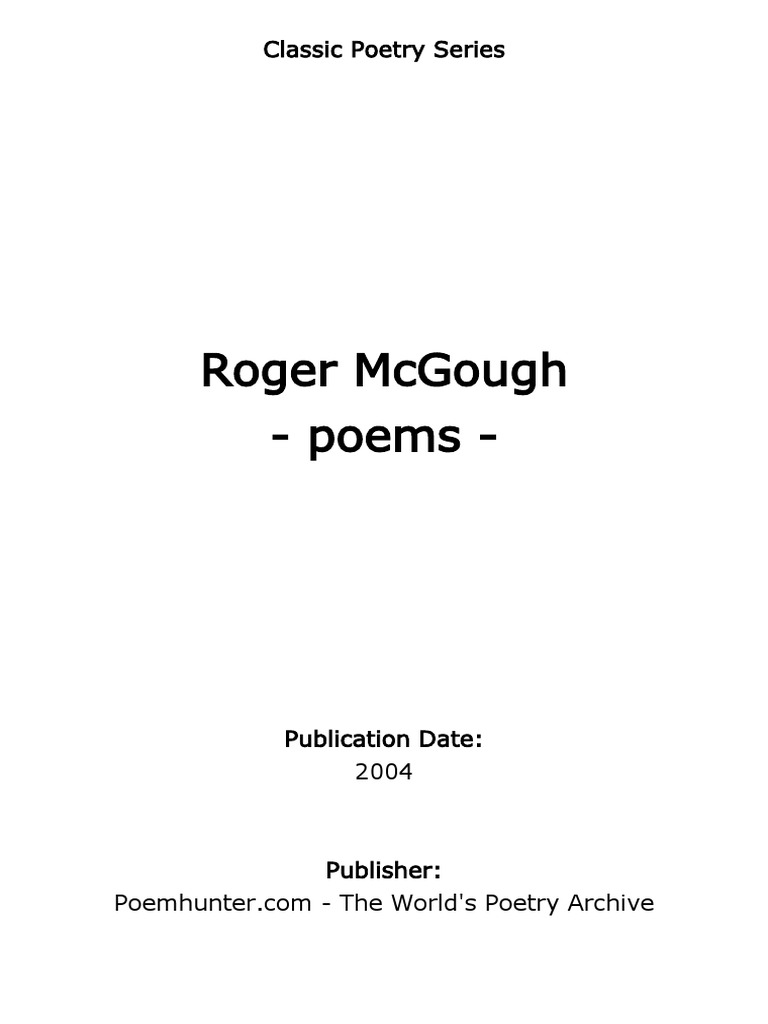 Roger Mcgough - Poems - : Classic Poetry Series | PDF