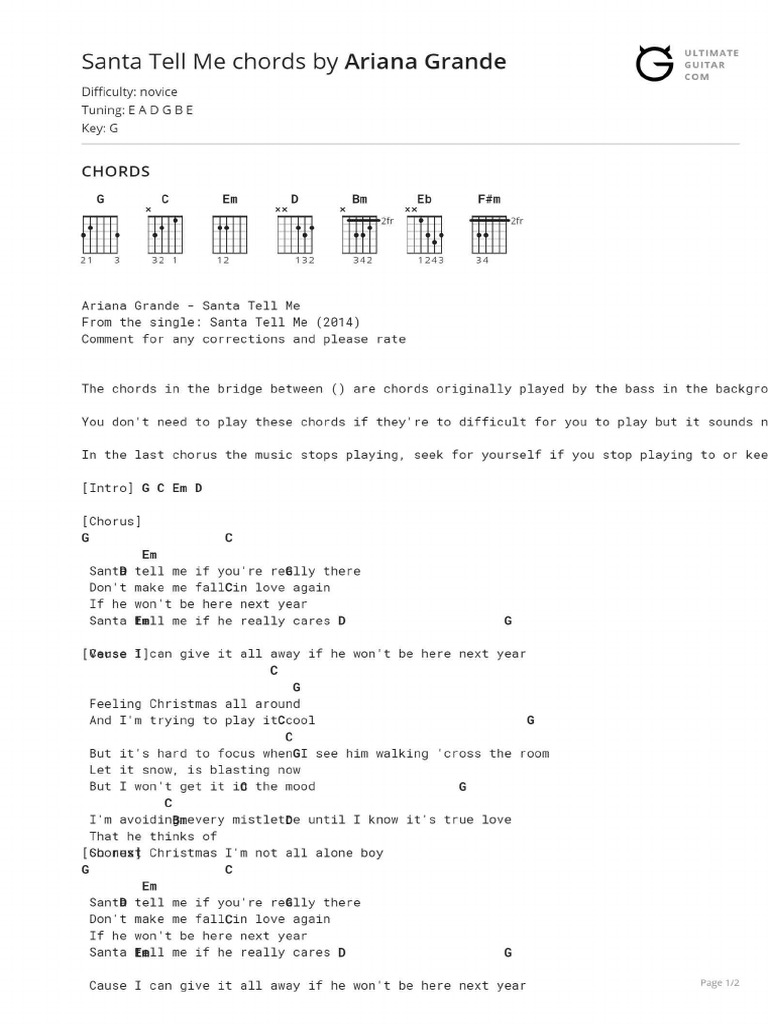 Santa Tell Me Chords | PDF