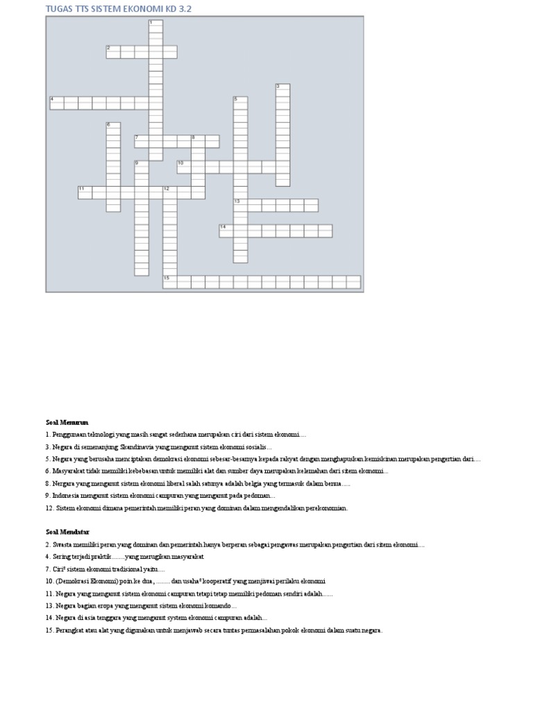 Tugas TTS Sistem Ekonomi KD 3.2 | PDF