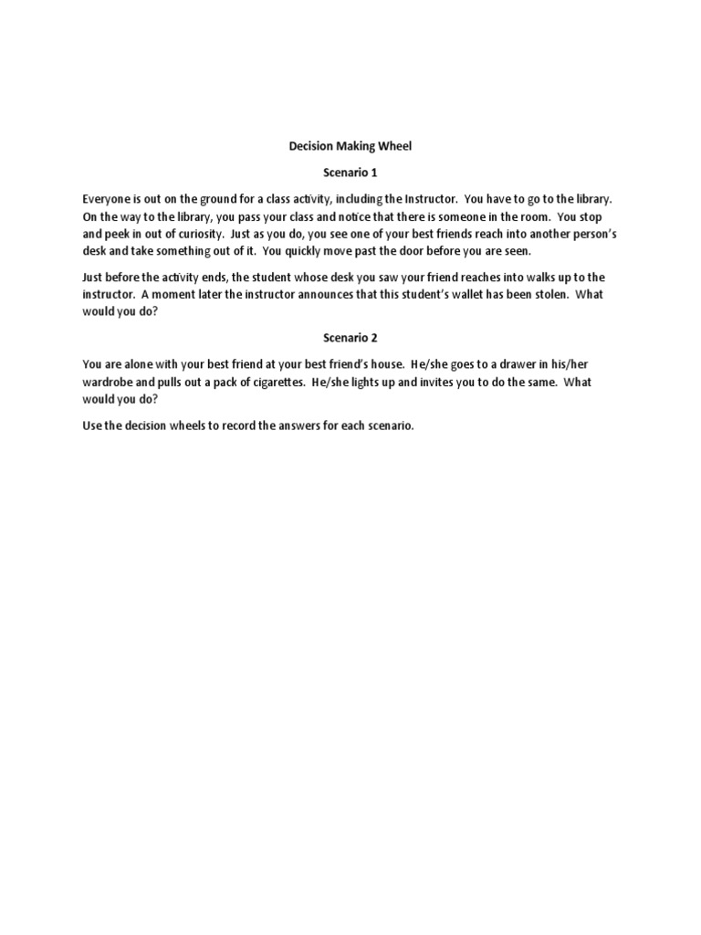 Decision Making Wheel | PDF