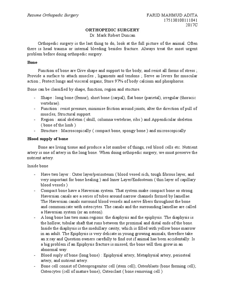 Orthopedic Surgery - Farid Mahmud Adita | PDF | Bone | Knee