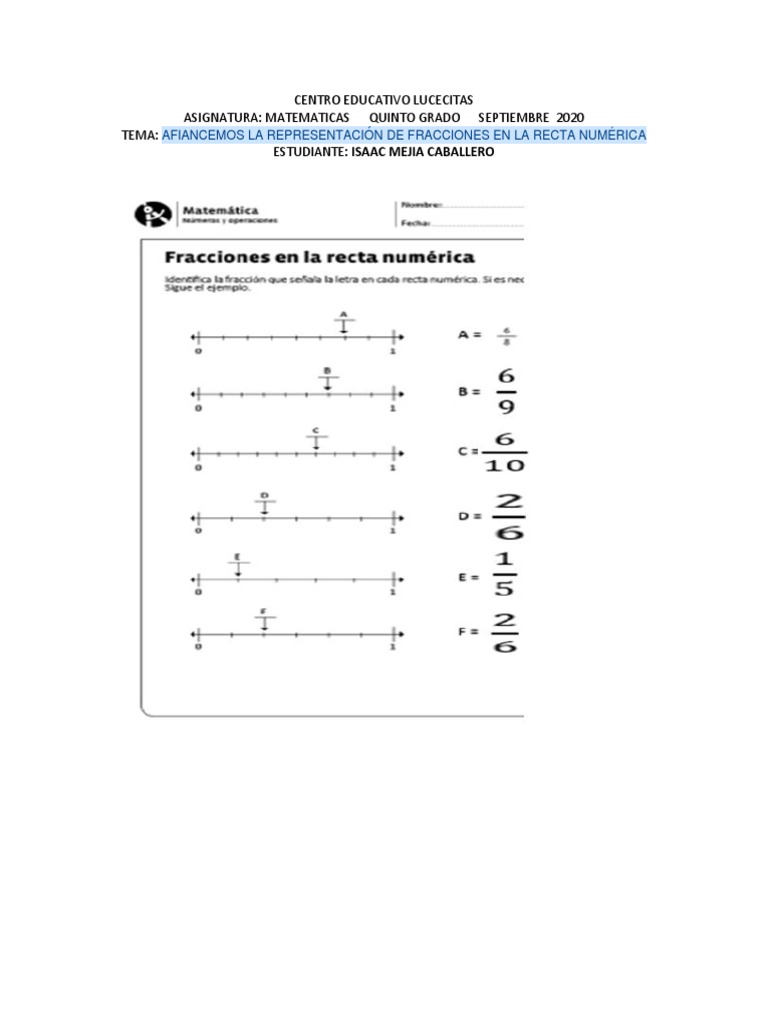 Fracciones en la Recta Numérica | PDF | Arte