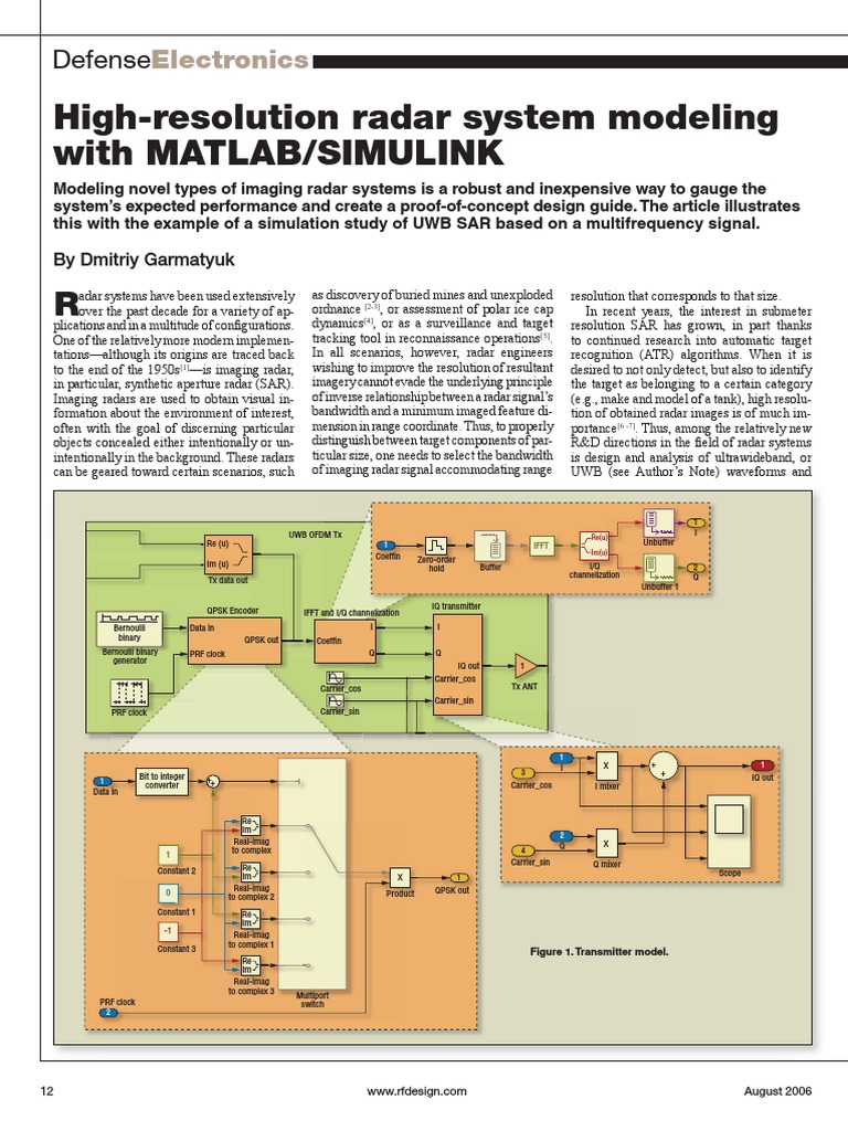High-Resolution Radar System Modeling With Matlab/Simulink: Electronics ...