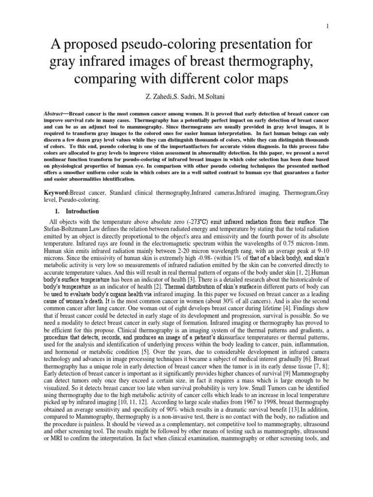 A Proposed Pseudo-Coloring Presentation For Gray Infrared Images of ...