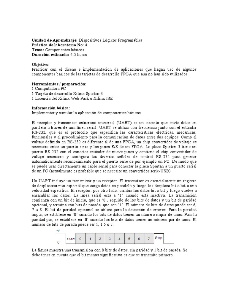Diseño e implementación de un transmisor y receptor UART asíncrono en ...