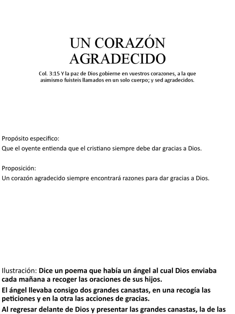 Un Corazón Agradecido | PDF | Oración | Cristo (título)