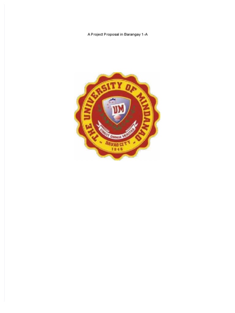 PDF A Project Proposal in Barangay 1 | PDF