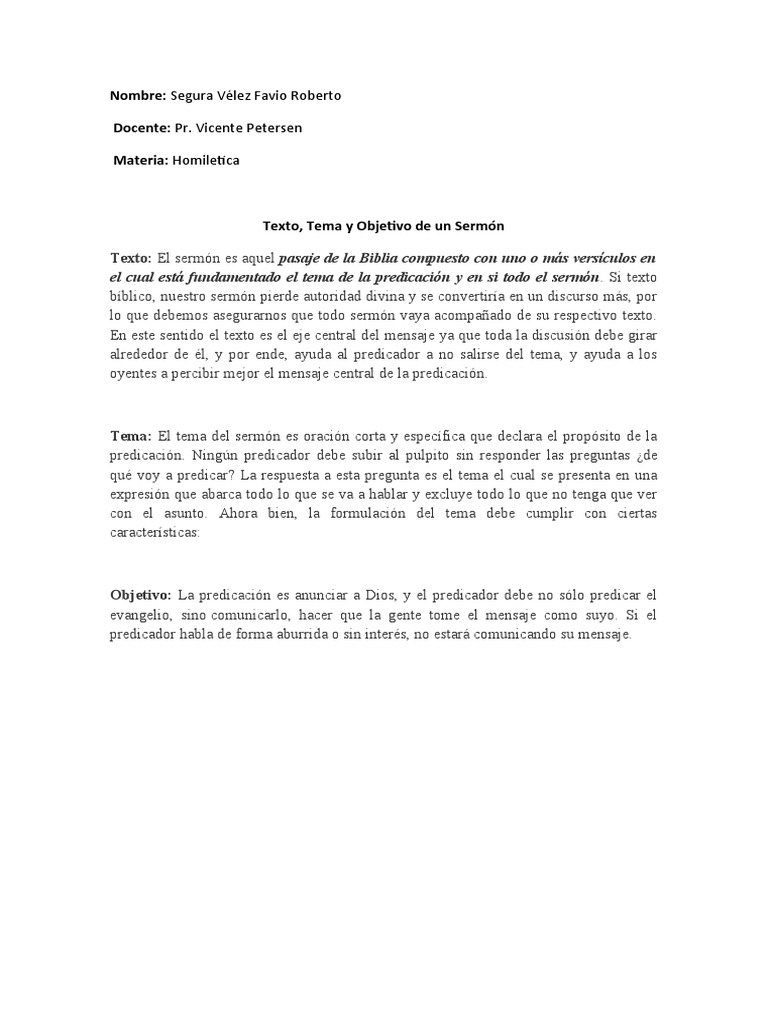 Texto, Tema y Objetivo PDF | PDF