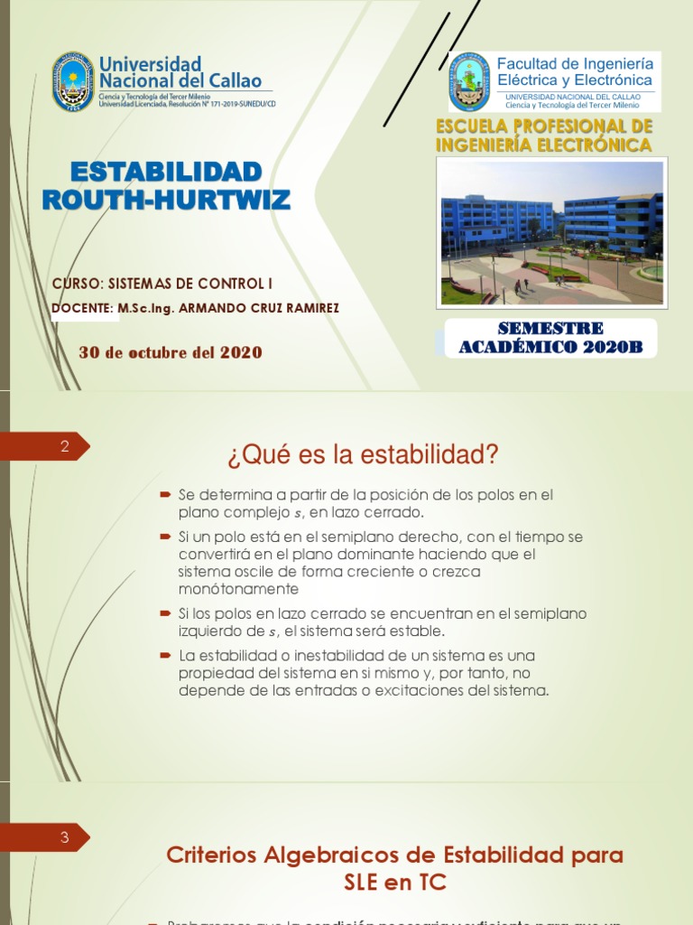 Estabilidad Criterios Routh Hurwitz | PDF | Geometria plana) | Sistema ...