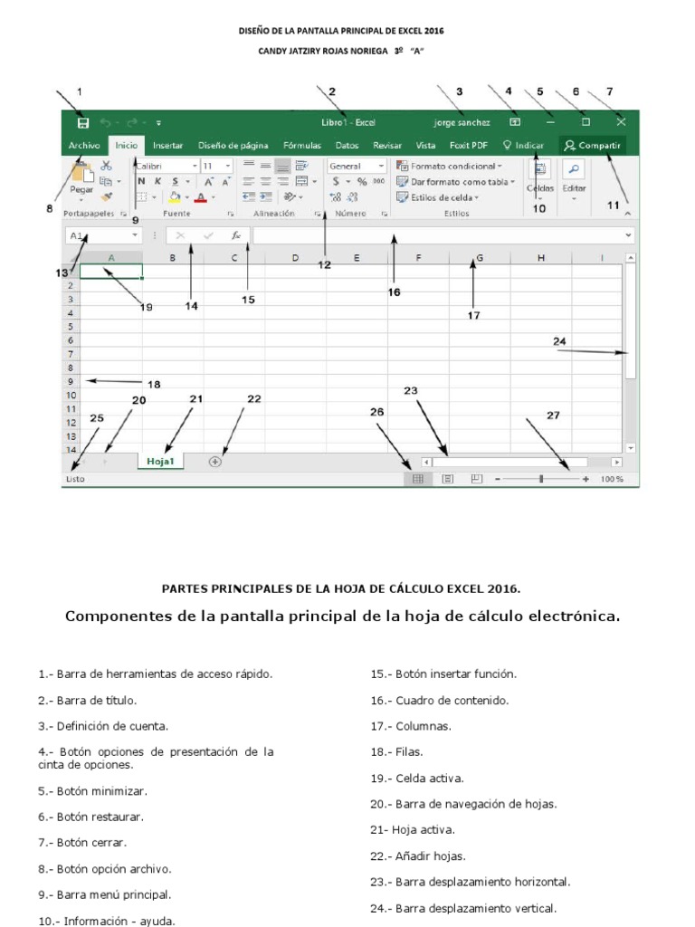 Diseño de La Pantalla Principal de Excel 2016 | PDF