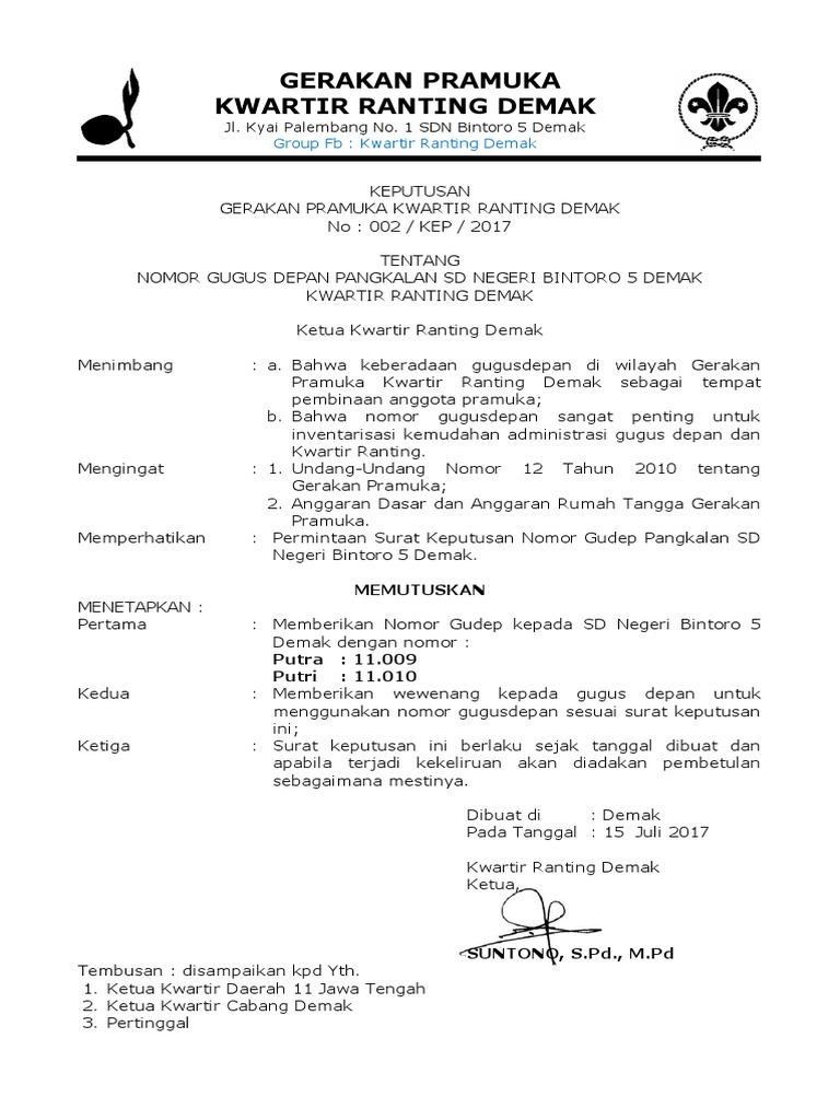 SK Gudep 1 | PDF
