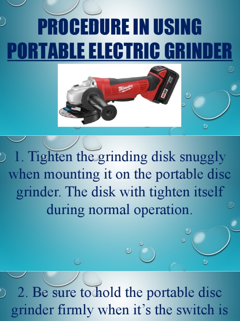 Using Portable Disc Grinder | PDF