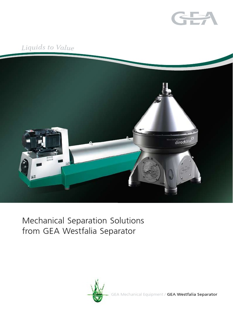 Westfalia Separator Brochure | PDF | Drink | Milk