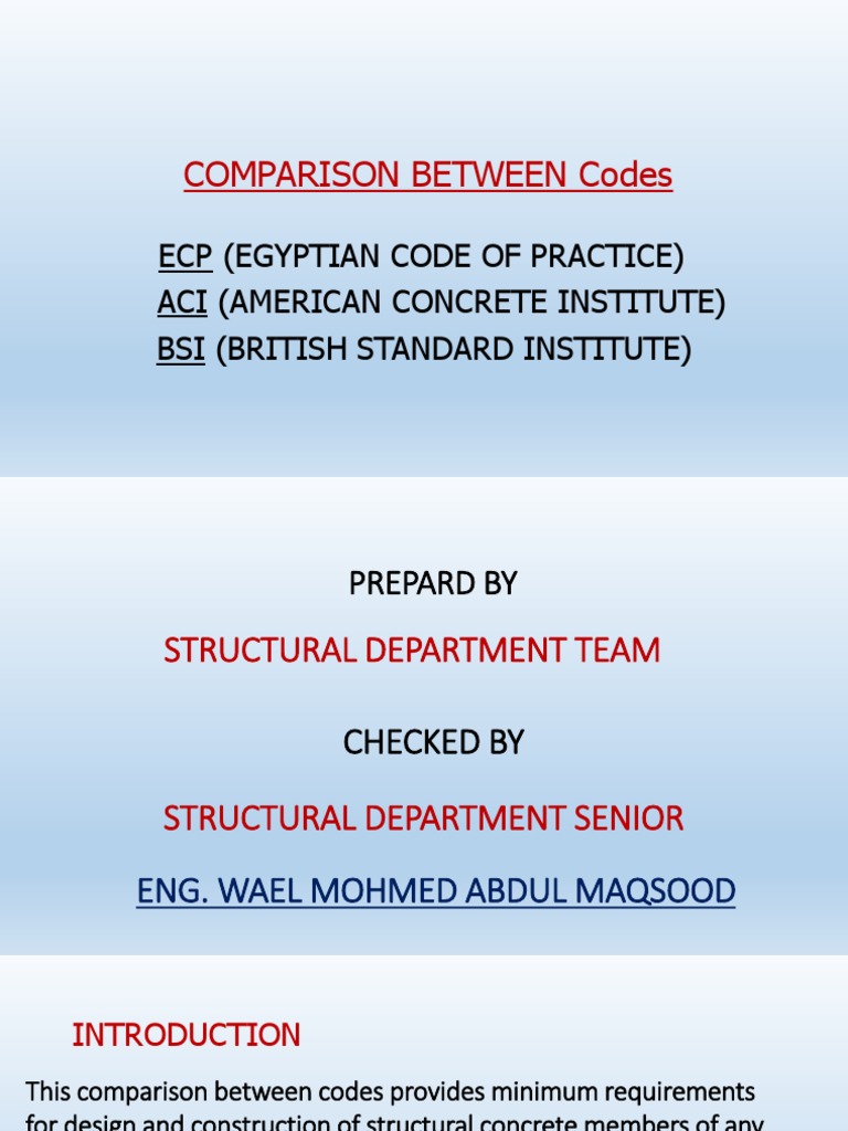 Comparison Between Codes | PDF | Column | Materials