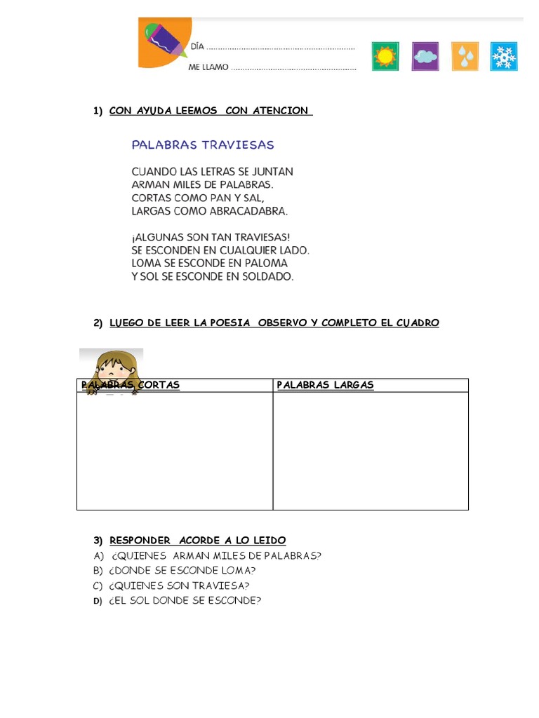 Comprensión lectora y análisis de una poesía | PDF