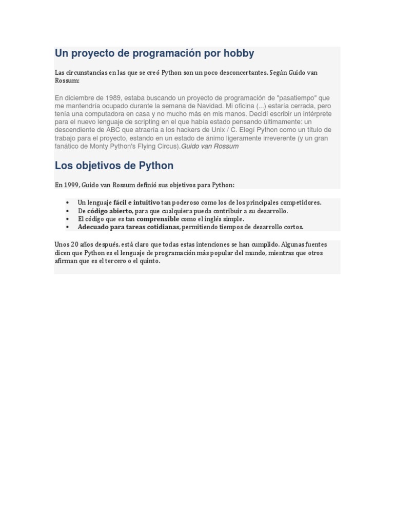 Objetivos Python | PDF