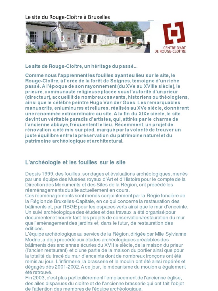 Histoire et archéologie du Rouge-Cloître | PDF | Peintures | Religions ...