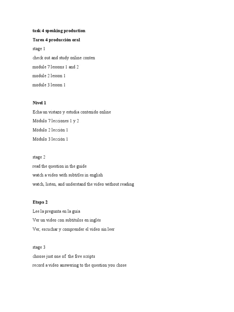 Task 4 Speaking Production Unidad 2 | PDF | Marketing | Cognición