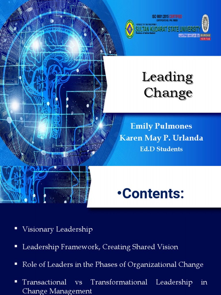 Effective Leadership in Change Management | PDF | Transformational ...