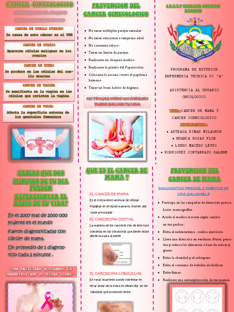 Triptico Cancer | PDF | Cáncer de mama | Cáncer