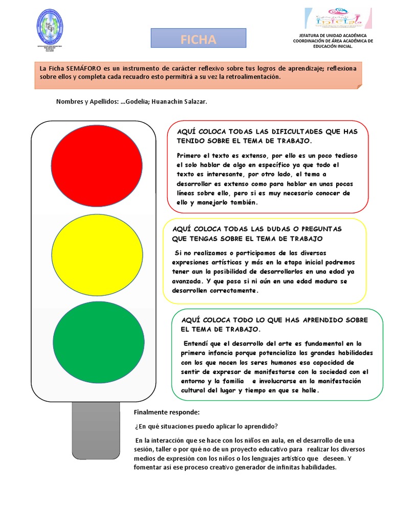 Semáforo Texto Reflexivo. | PDF | Educación de la primera infancia ...