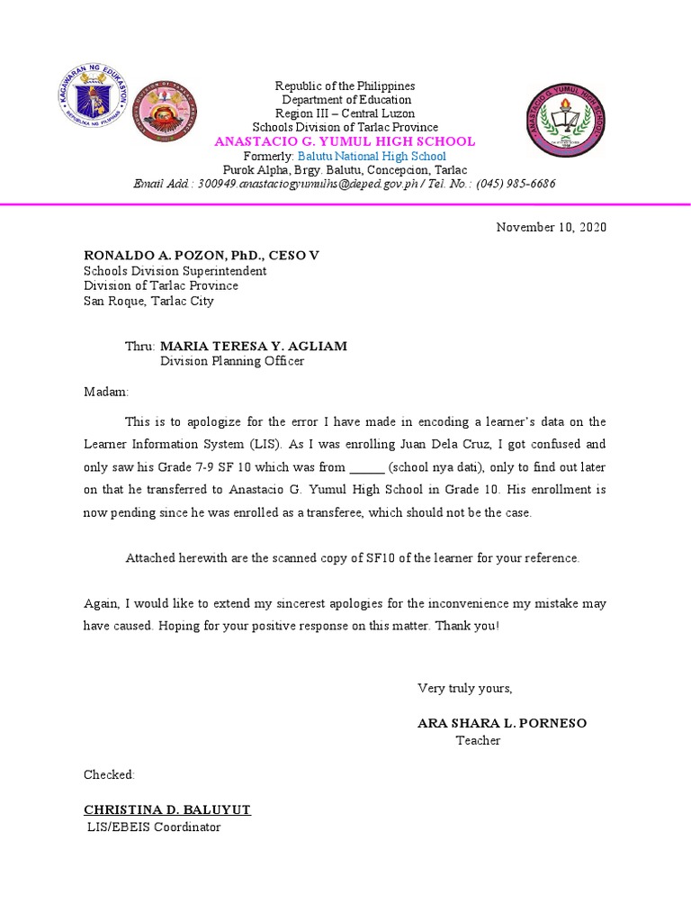 Anastacio G. Yumul High School: Ronaldo A. Pozon, PHD., Ceso V | PDF