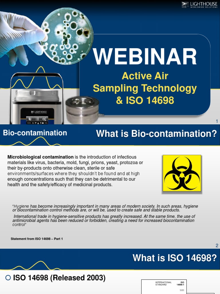 Webinar: Active Air Sampling Technology & ISO 14698 | PDF | Pathogen ...