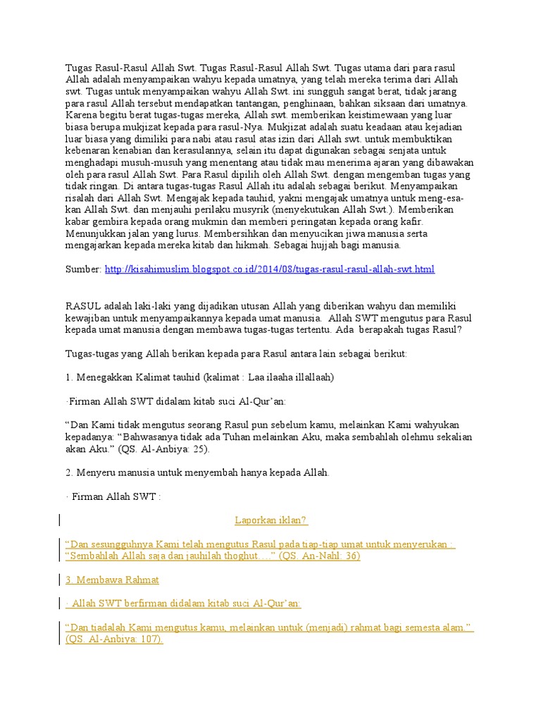 Tugas Rasul | PDF
