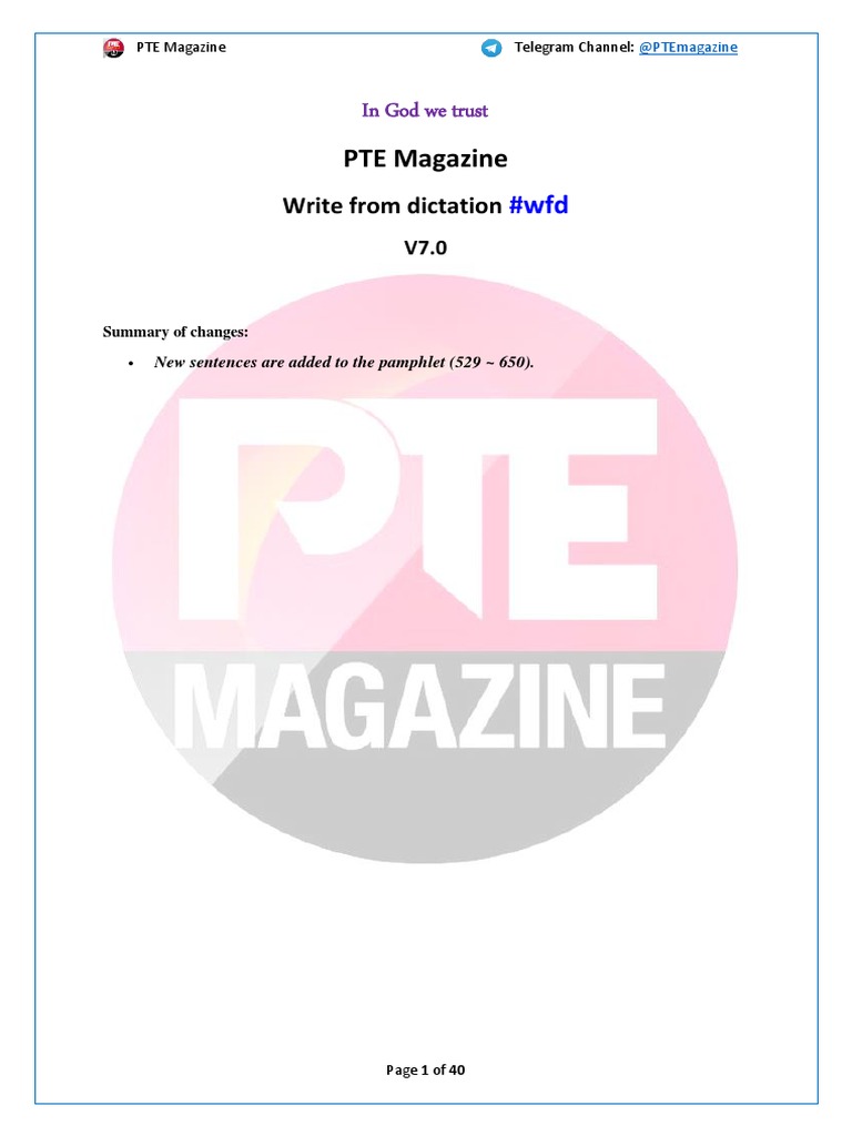 PTE Magazine: in God We Trust | PDF | Test (Assessment) | Lecture