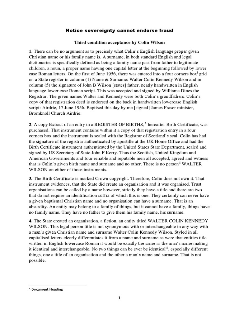 Notice Sovereignty Cannot Endorse Fraud Final | PDF | Acronym | Letter Case
