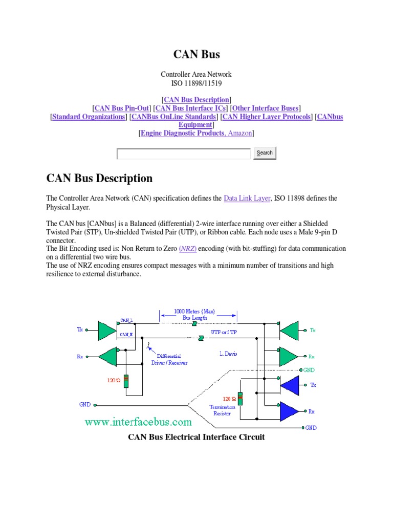 CAN Bus Electrical Interface Circuit | Download Free PDF | Electronic ...