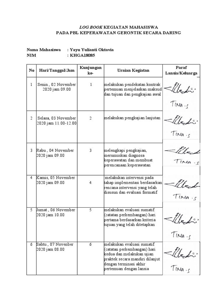 LOGBOOK Contoh 2 | PDF