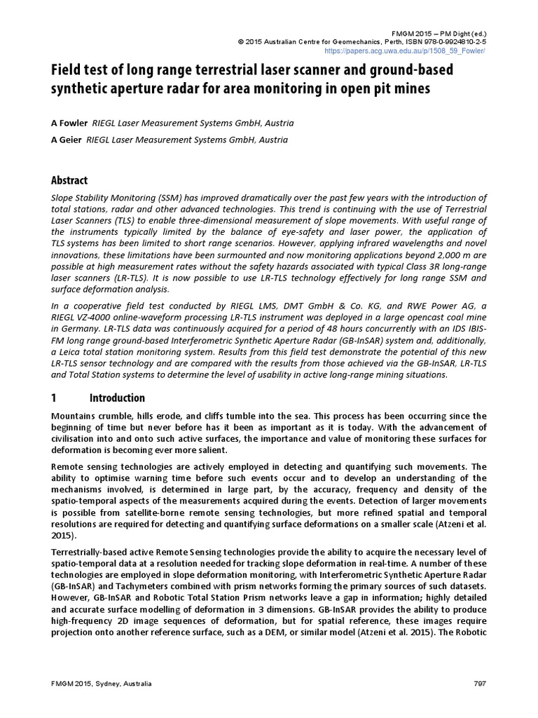 Field Test of Long Range Terrestrial Laser Scanner and Ground-Based ...