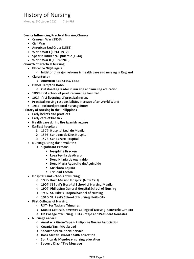 History of Nursing | PDF | Nursing | Hospital