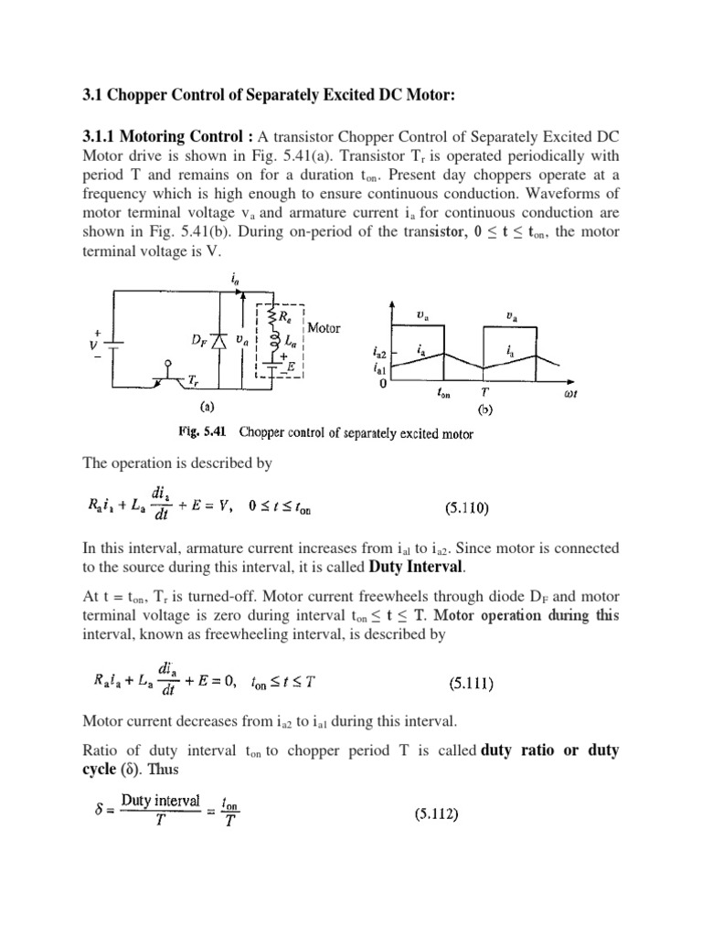 3.1 Chopper Control of Separately Excited DC Motor: 3.1.1 Motoring ...