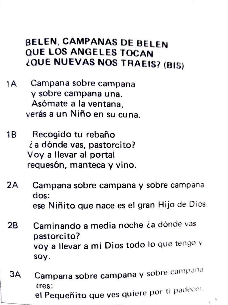 Villancico Belen Campanas. Letra PDF | PDF