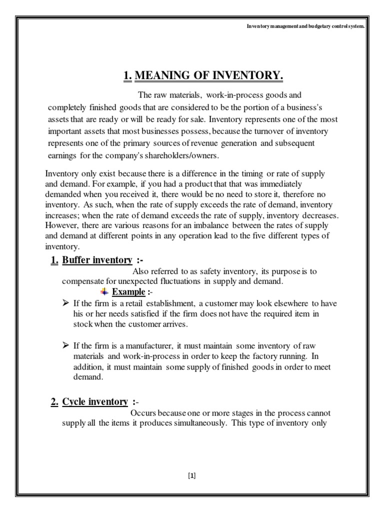 Meaning of Inventory | PDF | Cost Of Goods Sold | Inventory