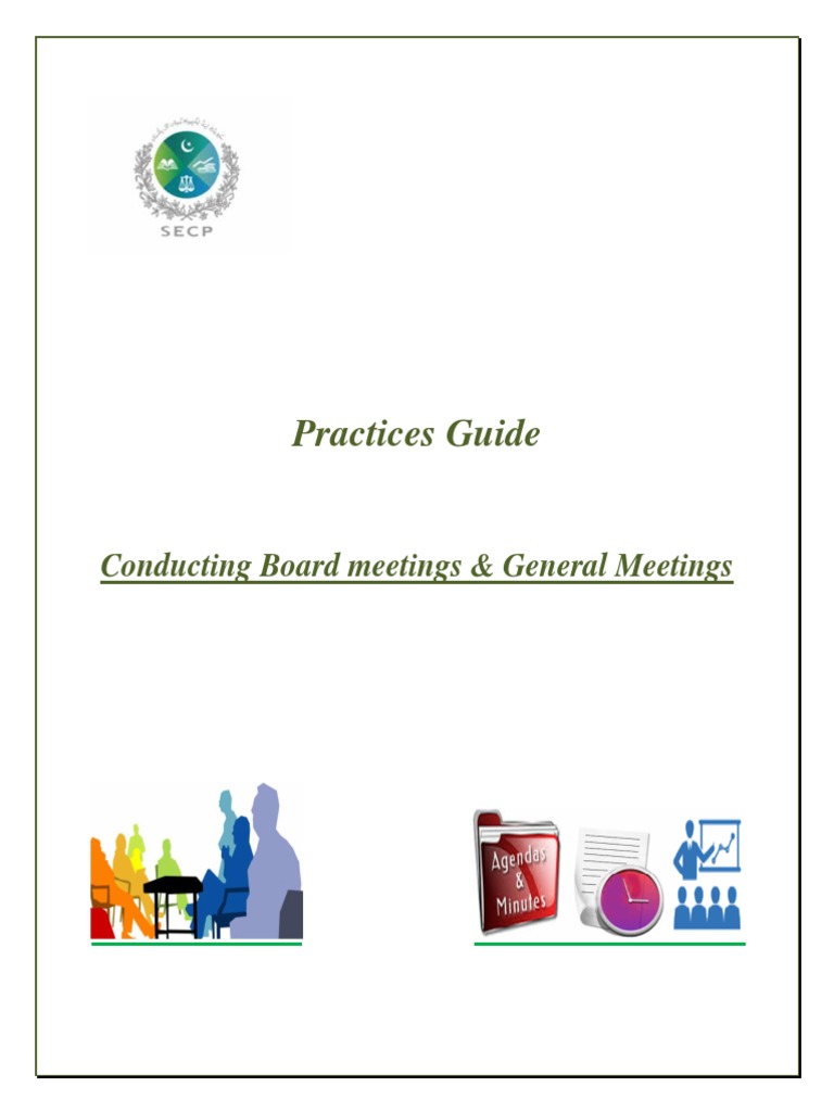Practices Guide: Conducting Board Meetings & General Meetings | PDF ...